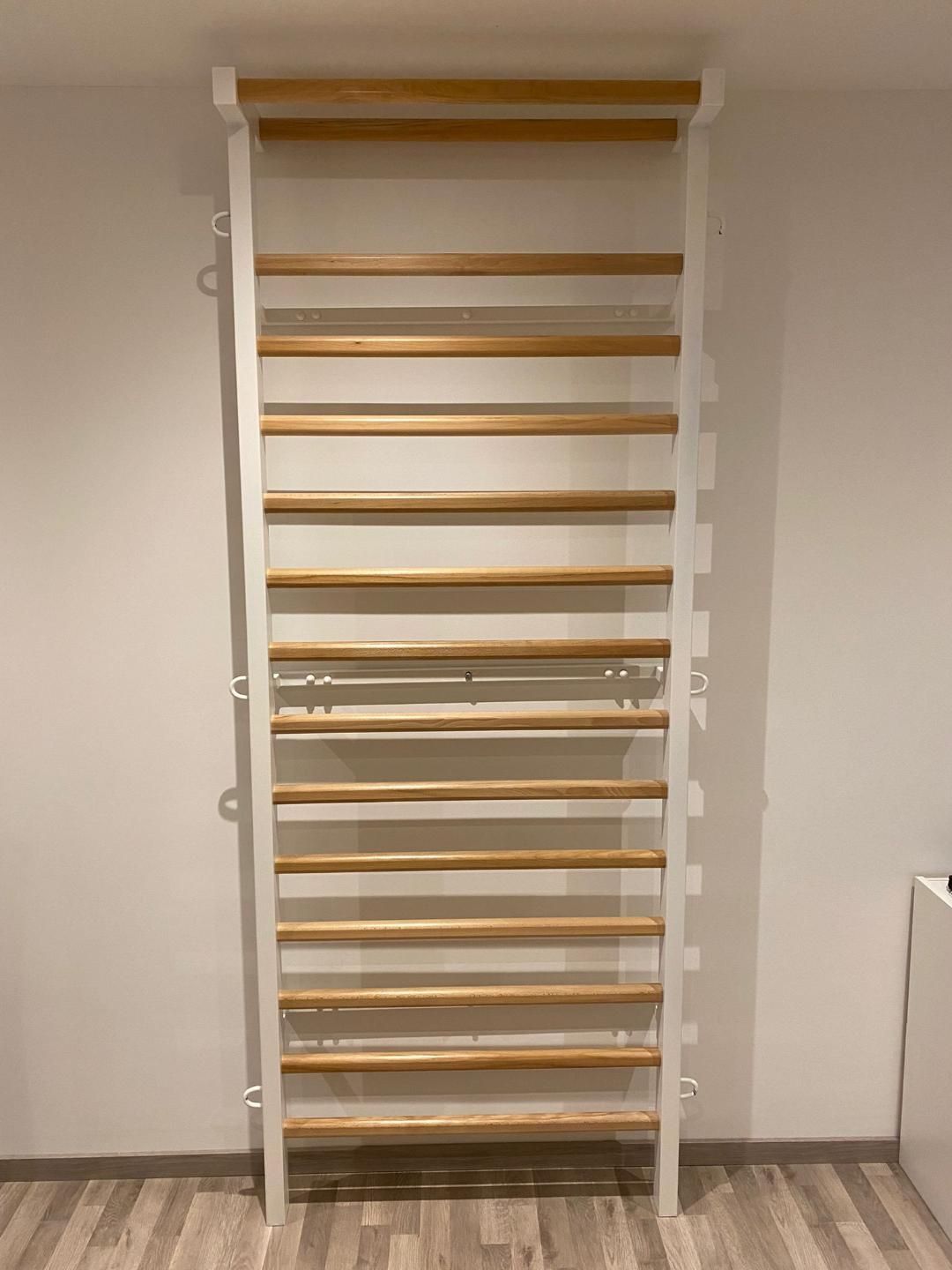 SPALIER METAL - LEMN 230X90 CM, 15 BARE DIN FAG, Laterale albe,COD 221 ...